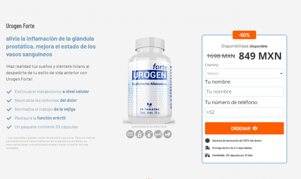 Urogen Forte : Cápsula, Reseñas, Funciona, Precio, Beneficios, Comprar!!