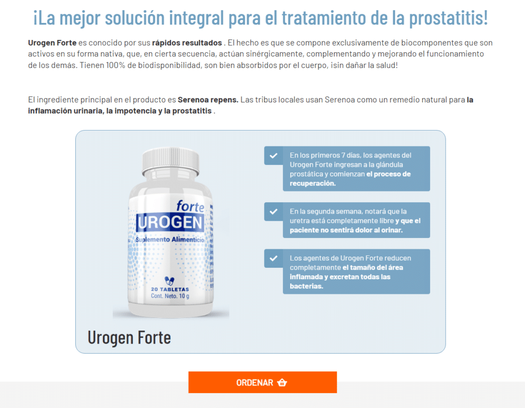 Urogen Forte : Cápsula, Reseñas, Funciona, Precio, Beneficios, Comprar!!