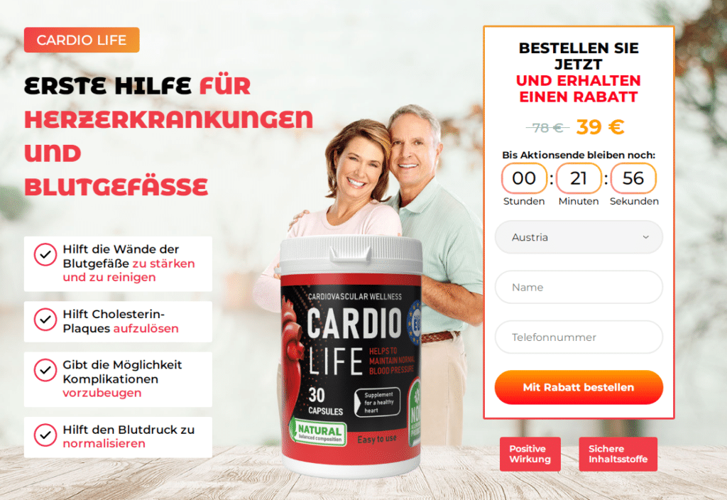 Cardio Life : Kapsel, Bewertungen, Preis, Wirkung, Vorteile, Kaufen