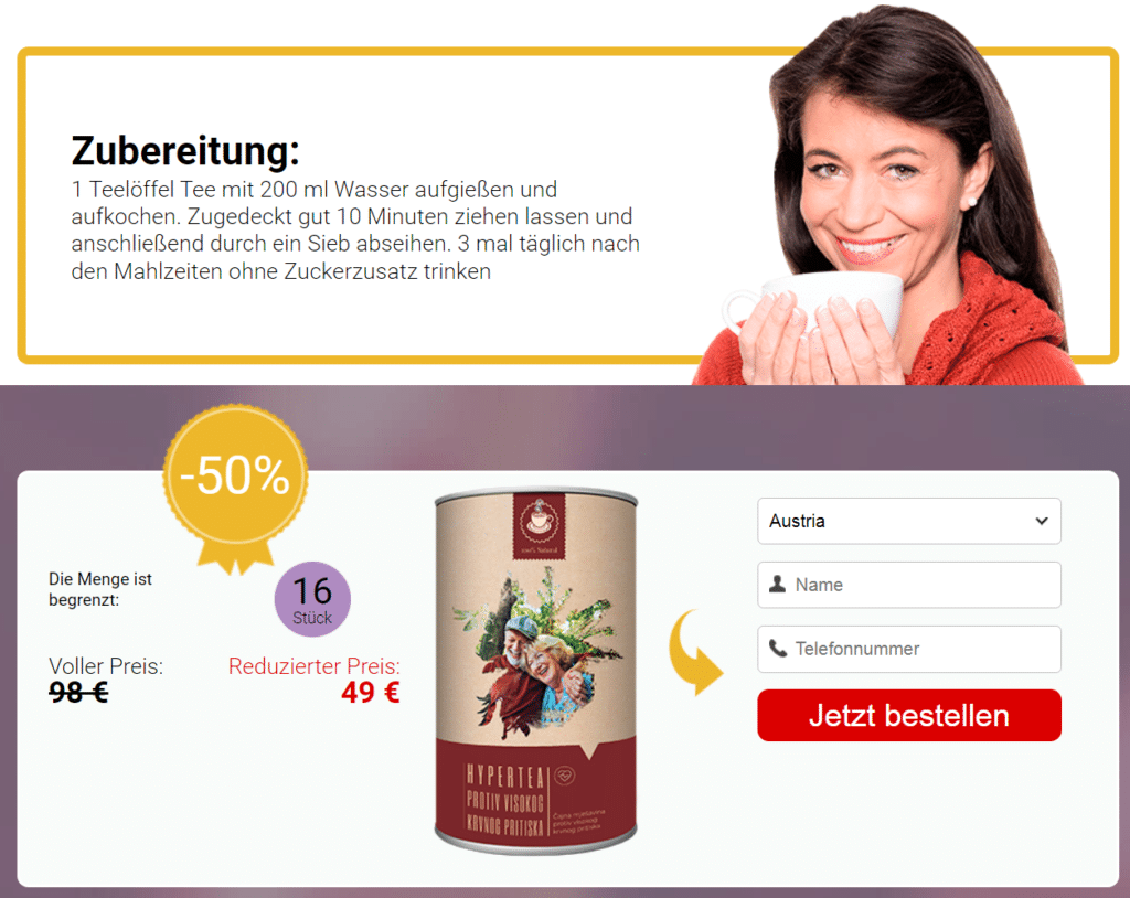 Hypertea : Tee, Bewertungen, Werke, Preis, Zutaten, Vorteile, Kaufen