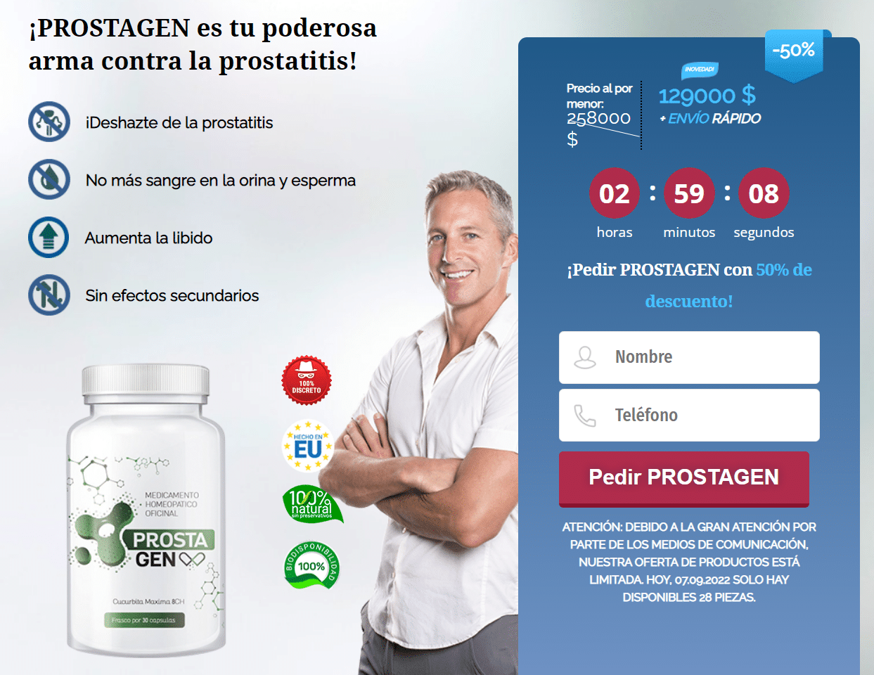 Prostagen: CÃ¡psula, ReseÃ±as, Funciona, Precio, Beneficios, Comprar!!