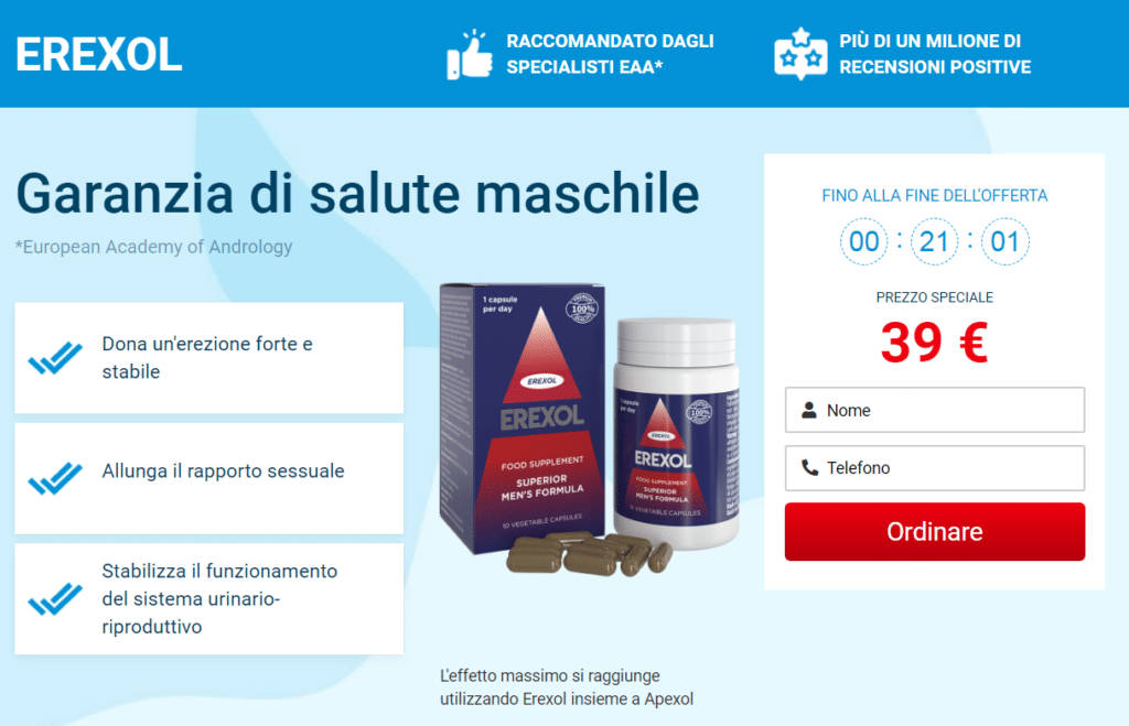 Erexol + Apexol: Prezzo, Pillole, recensioni, Benefici, ingredienti ...